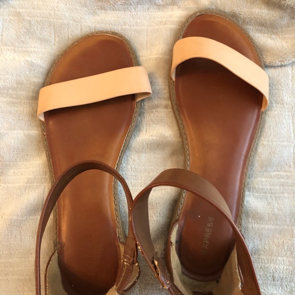 Express | Shoes | Tan And Brown Sandals | Poshmark